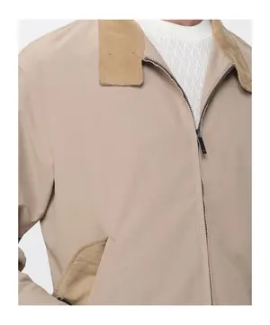 Emporio Armani Corduroy-collar Zip-up Bomber Jacket