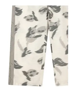 Emporio Armani Linen Floral Print Trousers - White