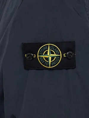 Stone Island Nylon Zip-up Hooded Jacket With Logo Patch