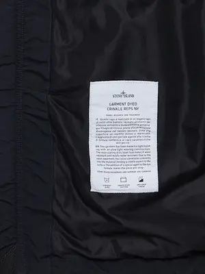 Stone Island Nylon Zip-up Hooded Jacket With Logo Patch