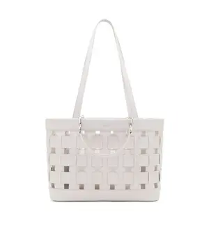 Emporio Armani Tote Bag With Woven Design Double Handles And Pouch - Grey