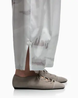 Emporio Armani Suede Lace-up Square-toe Flats