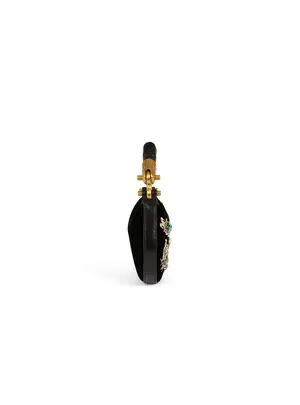 Balmain Mini Ebene Embroidered Velvet Bag