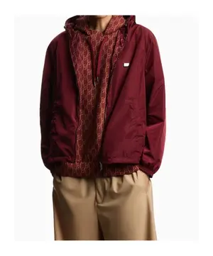 Emporio Armani Hooded Blouson Jacket With All-over Print Lining