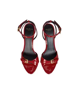 Balmain Anthem Sandals In Smooth Calfskin Leather
