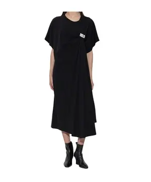 MAISON MARGIELA Gathered Logo-patch Dress