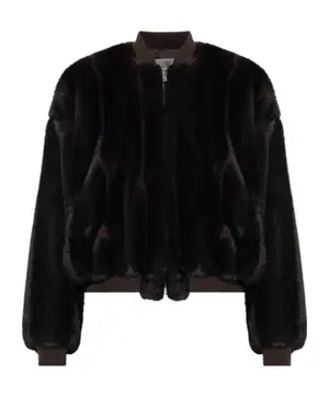 MAISON MARGIELA Faux Fur Jacket - Brown