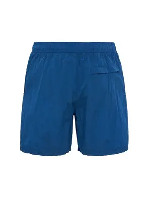 Stone Island Logo Detail Nylon Shorts - Blue