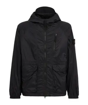 Stone Island Logo Nylon Casual Jacket - Black