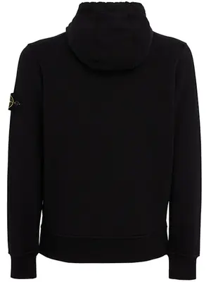 Stone Island Logo Cotton Zip Hoodie