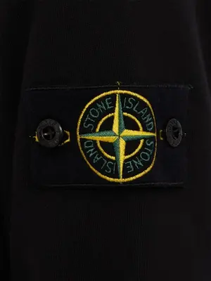 Stone Island Logo Cotton Zip Hoodie