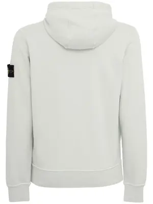 Stone Island Logo Cotton Zip Hoodie