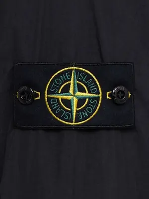 Stone Island Logo Patch Nylon Zip-up Hooded Jacket