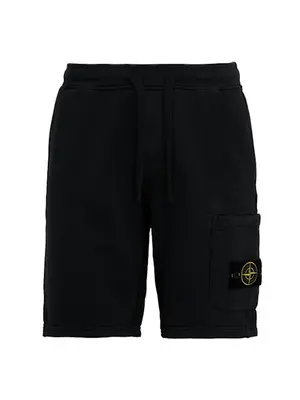 Stone Island Logo Cotton Sweat Shorts