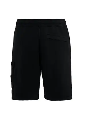 Stone Island Logo Cotton Sweat Shorts