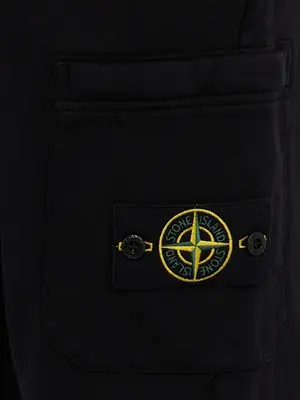 Stone Island Logo Cotton Sweat Shorts