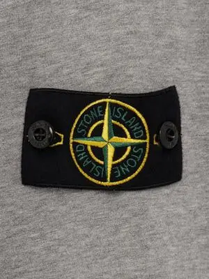 Stone Island Logo Cotton Zip Up Hoodie