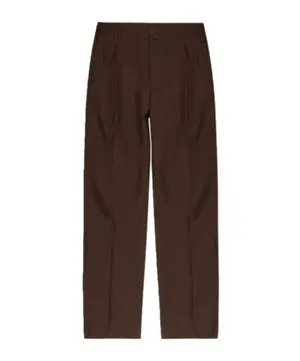 MAISON MARGIELA Wide Leg Wool Shirting Trousers With Numeric Embroidery
