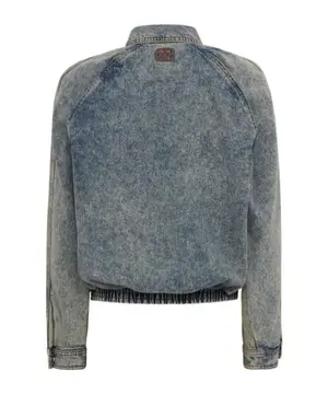 Magda Butrym Distressed Denim Zip-up Jacket