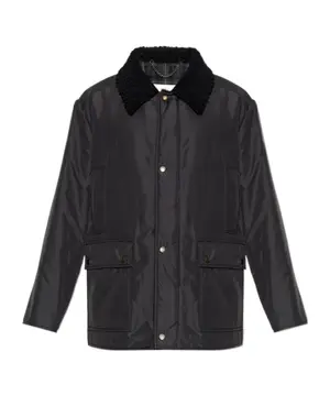 MAISON MARGIELA Fur Collar Buttoned Jacket - Black