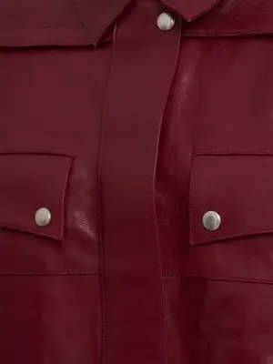 Magda Butrym Leather Belted Jacket - Red