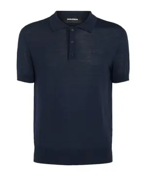 Dsquared2 Woolen Long-sleeved Polo Shirt - Black