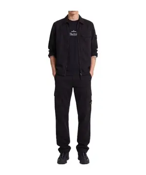 Stone Island Logo Cotton Cargo Pants