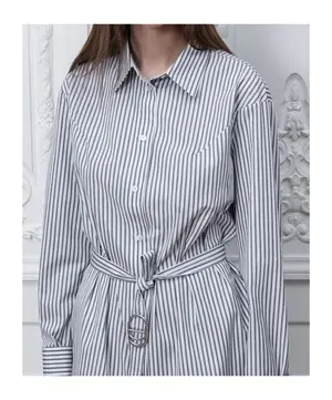 Dior Striped Shirtdress With Belted Waist
