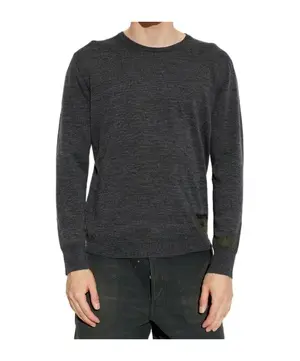 MAISON MARGIELA Crew Neck Wool Sweater With Geometric Appliqués