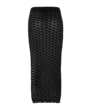Blumarine Crochet-knit Fitted Midi Skirt