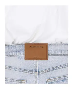 Alexander Wang Layered Effect Denim Polo Dress - White