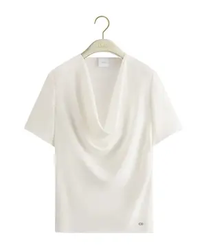 Dior Short-sleeved Draped Blouse - Ivory