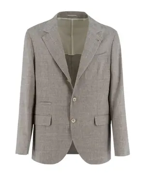 Brunello Cucinelli Chevron Deconstructed Blazer - Gray