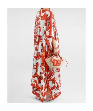 Dolce & Gabbana Majolica-printed Kaftan Dress - Red