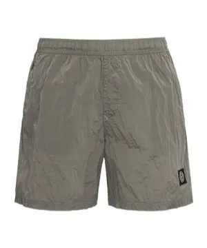 Stone Island Elastic Shorts With Belt - Gray