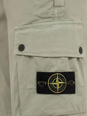 Stone Island Logo Cotton Slim Fit Cargo Shorts