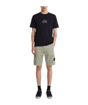 Stone Island Logo Cotton Slim Fit Cargo Shorts