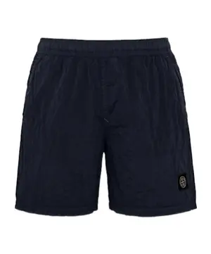 Stone Island Logo Nylon Shorts - Black