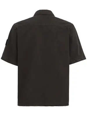 Stone Island Logo Cotton Short Sleeved Shirt