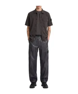 Stone Island Logo Cotton Short Sleeved Shirt