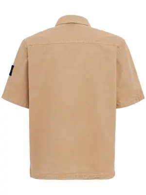 Stone Island Logo Cotton Short Sleeved Shirt
