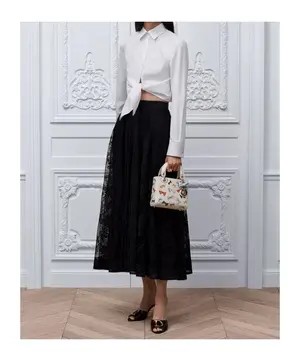 Dior Mid-length Flared Lace Skirt
