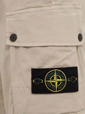 Stone Island Cotton Cargo Shorts With Logo Detail
