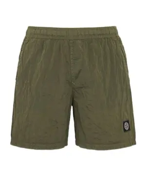 Stone Island Logo Nylon Shorts - Green