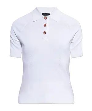 Dolce & Gabbana Short-sleeved Polo Shirt - White