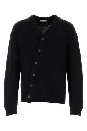 JIL SANDER Wool Blend Cardigan - Black