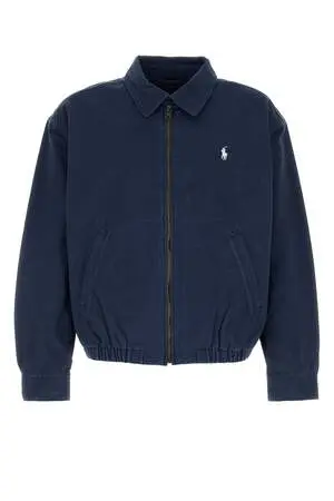 Polo Ralph Lauren Cotton Twill Bomber Jacket With Embroidered Logo - Blue
