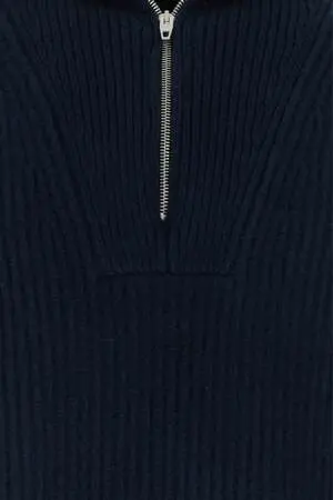 JIL SANDER Navy Wool Polo Shirt
