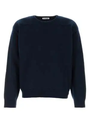 JIL SANDER Midnight Wool Blend Sweater - Blue