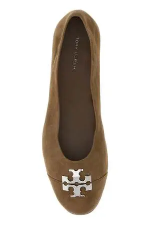 Tory Burch Cappuccino Suede Ballerinas - Light Brown